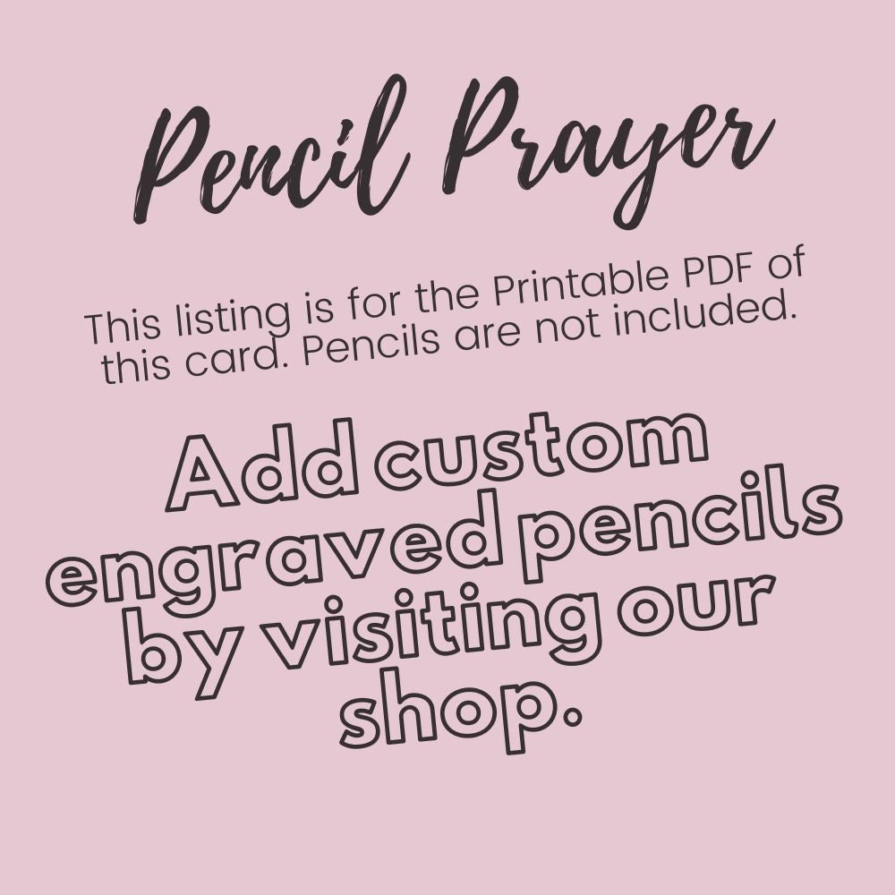 Pencil Prayer Printable PDF - Back to School Tags - Engraved Pencils ...