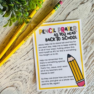 Pencil Prayer Printable PDF - Back to School Tags - Engraved Pencils ...