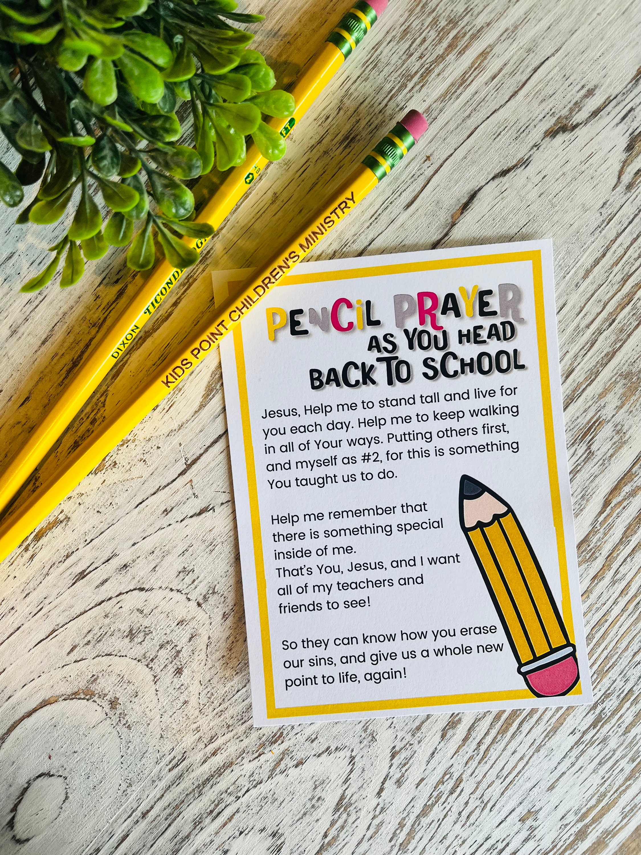 Pencil Prayer Printable PDF - Back to School Tags - Engraved Pencils ...