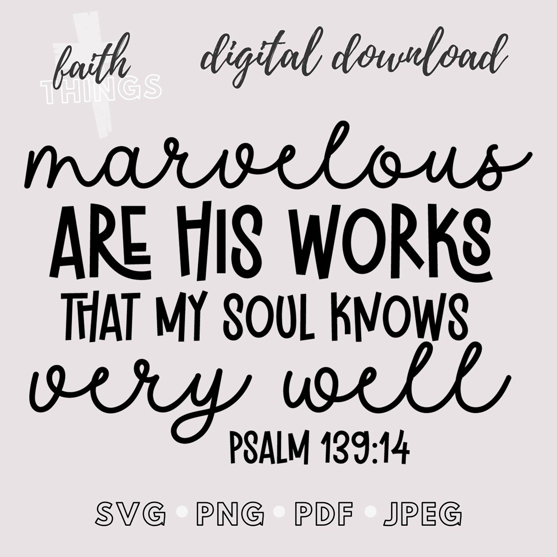 Marvelous Are His Works SVG Instant Download Bible Verse - Etsy