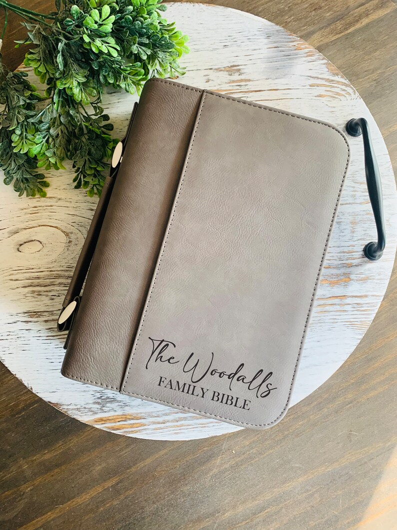 Custom Engraved Family Bible Cover Leatherette Bible Cover Family Bible ...