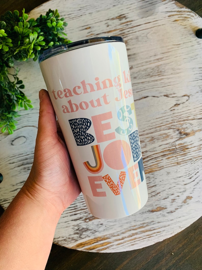 Teaching Kids About Jesus Best Job Ever Tumbler - 20oz Tumbler - Custom Name - Children's ...