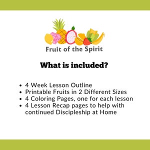 Fruit of the Spirit 4 Week Preschool Bible Curriculum - Sunday School ...