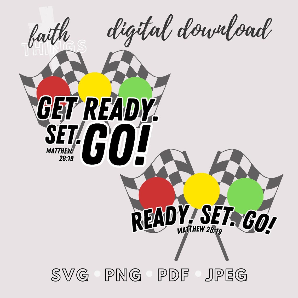 Ready Set Go - 2 PNG Designs - Racing VBS - Vacation Bible School ...