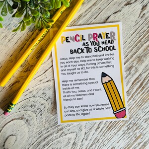 Pencil Prayer Printable PDF - Back to School Tags - Engraved Pencils ...