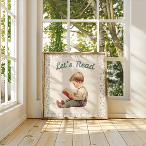 Classroom Reading Educational Poster, Vintage Boy Room Nursery Print ...