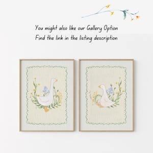 Vintage Silly Goose Nursery Print, Sweet Floral Nursery Decor, Boys ...