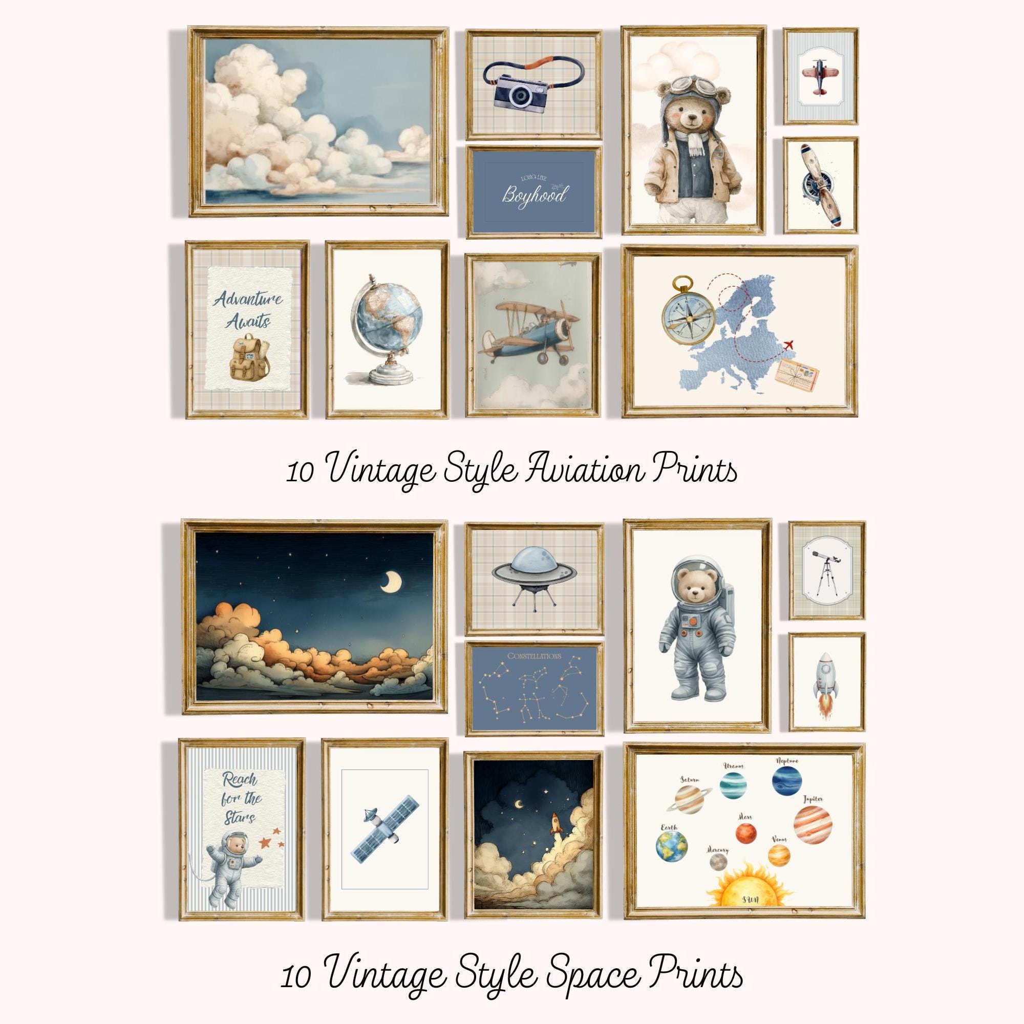 Teddy Bear Blue Gallery, Boy Navy Nursery Prints Set of 60+, Nursery ...