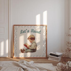 Classroom Reading Educational Poster, Vintage Boy Room Nursery Print ...