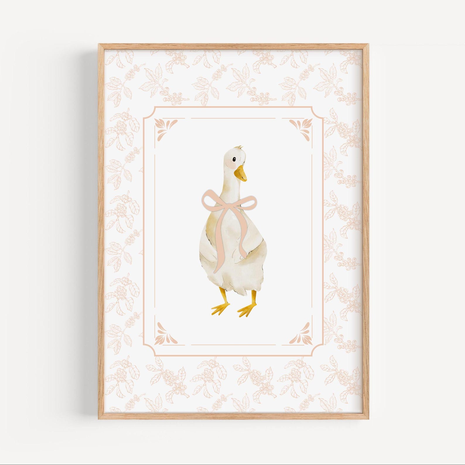 Pink Silly Goose Nursery Prints, Set of 2, Pink Wall Gallery, Sweet ...