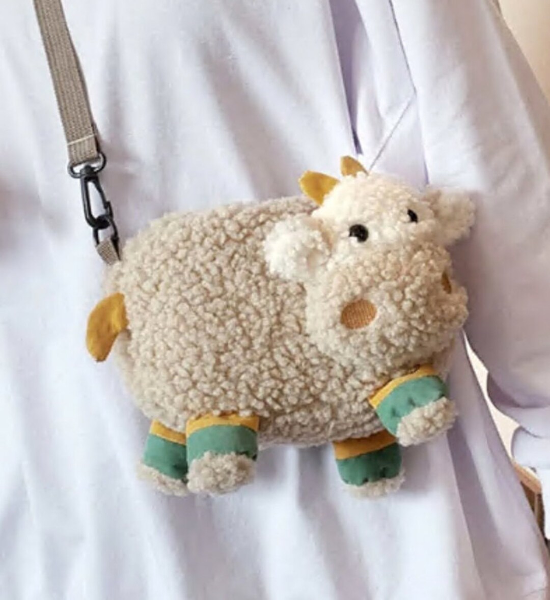 Fluffy Cartoon Sheep Design Novelty Bag,crochet Sheep Bag, Amigurumi ...