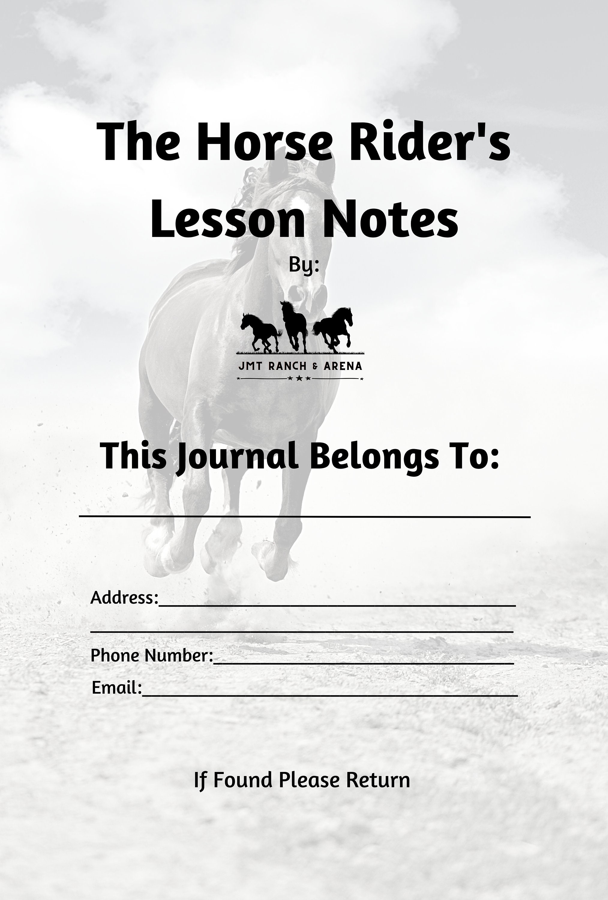 The Horse Rider's Lesson Notes - Spiral Bound Riding Lesson Tracker ...