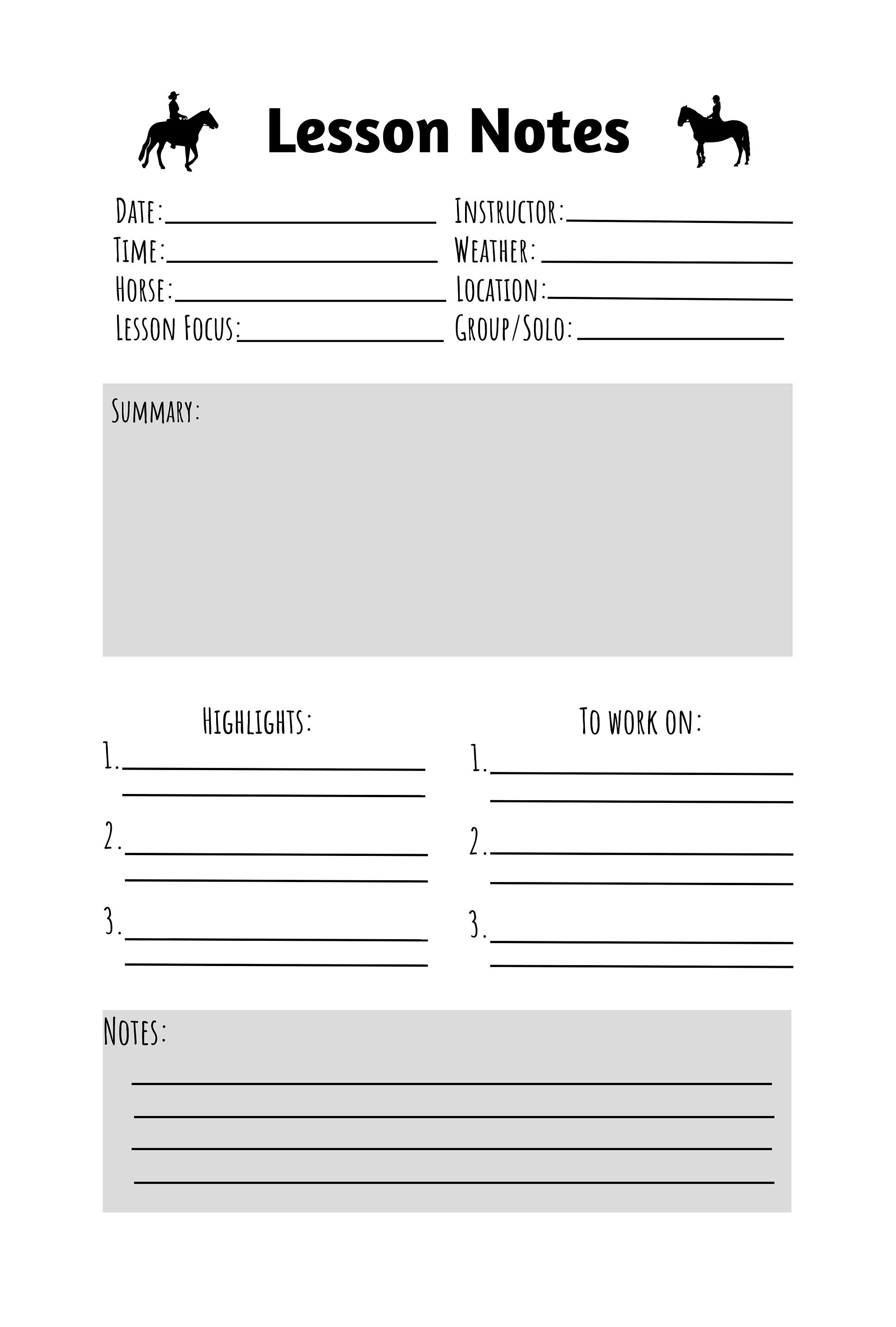 The Horse Rider's Lesson Notes - Spiral Bound Riding Lesson Tracker ...