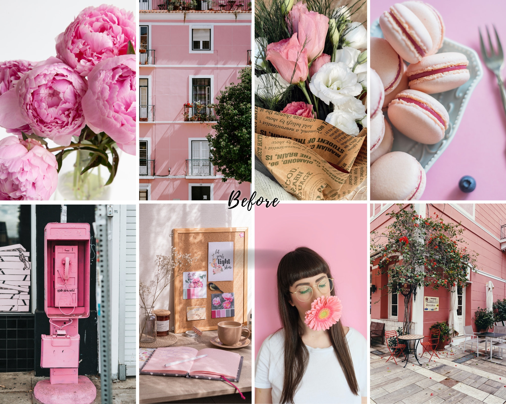 16 Aesthetic Lightroom Presets, Bright Influencer Preset, Pink ...