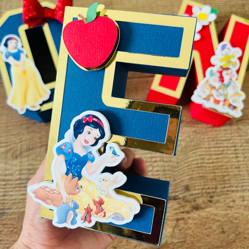 Princess 3D Letter/snow White 3D Letters/ Princess Birthday Party ...