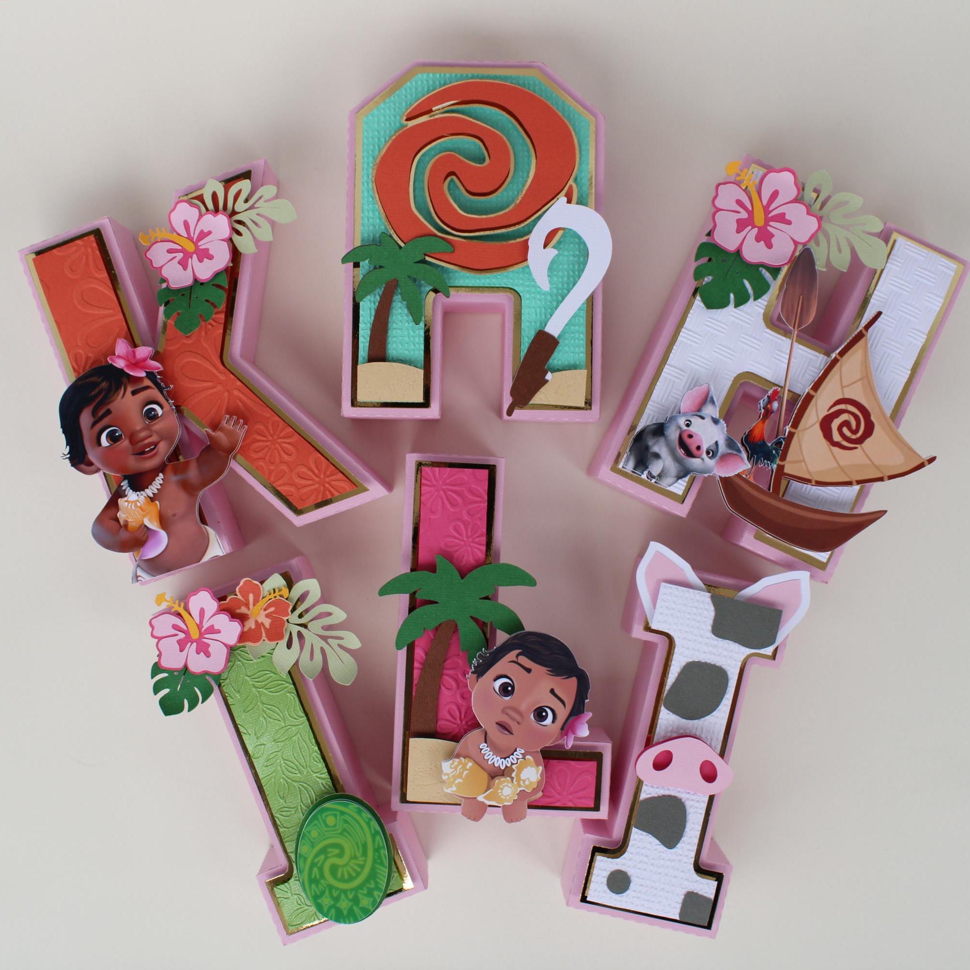Moana 3D Letters/ Baby Moana 3D Letters/ Moana Birthday Party ...