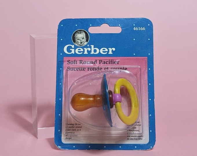 Gerber Soft Round Pacifier, VINTAGE 2000 Yellow/blue - Etsy