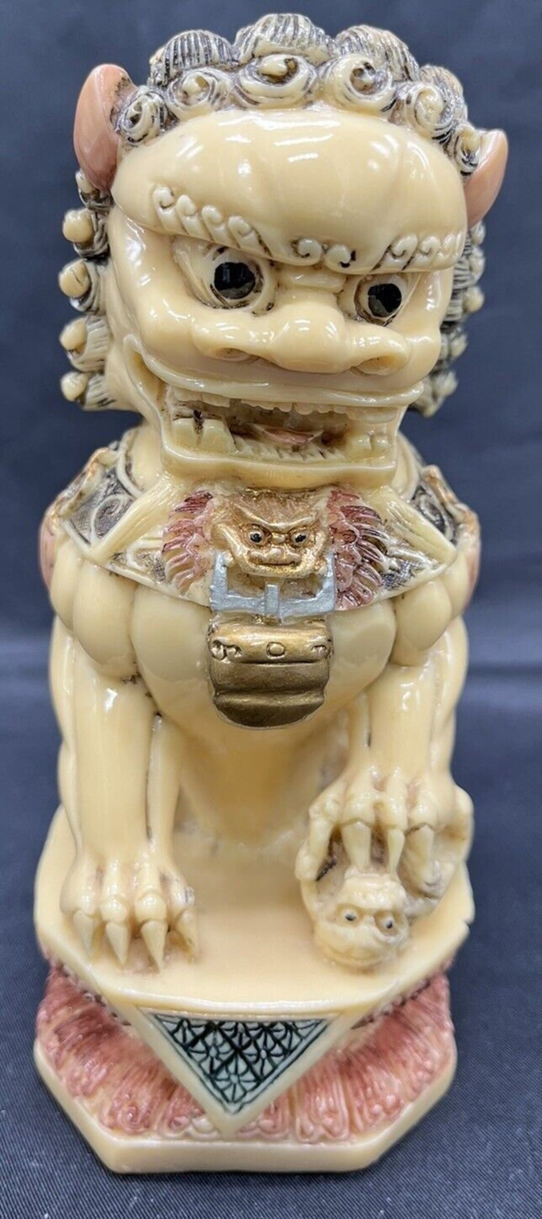 Vintage Resin Hand Painted Foo Dog Shishi Figurine - Etsy