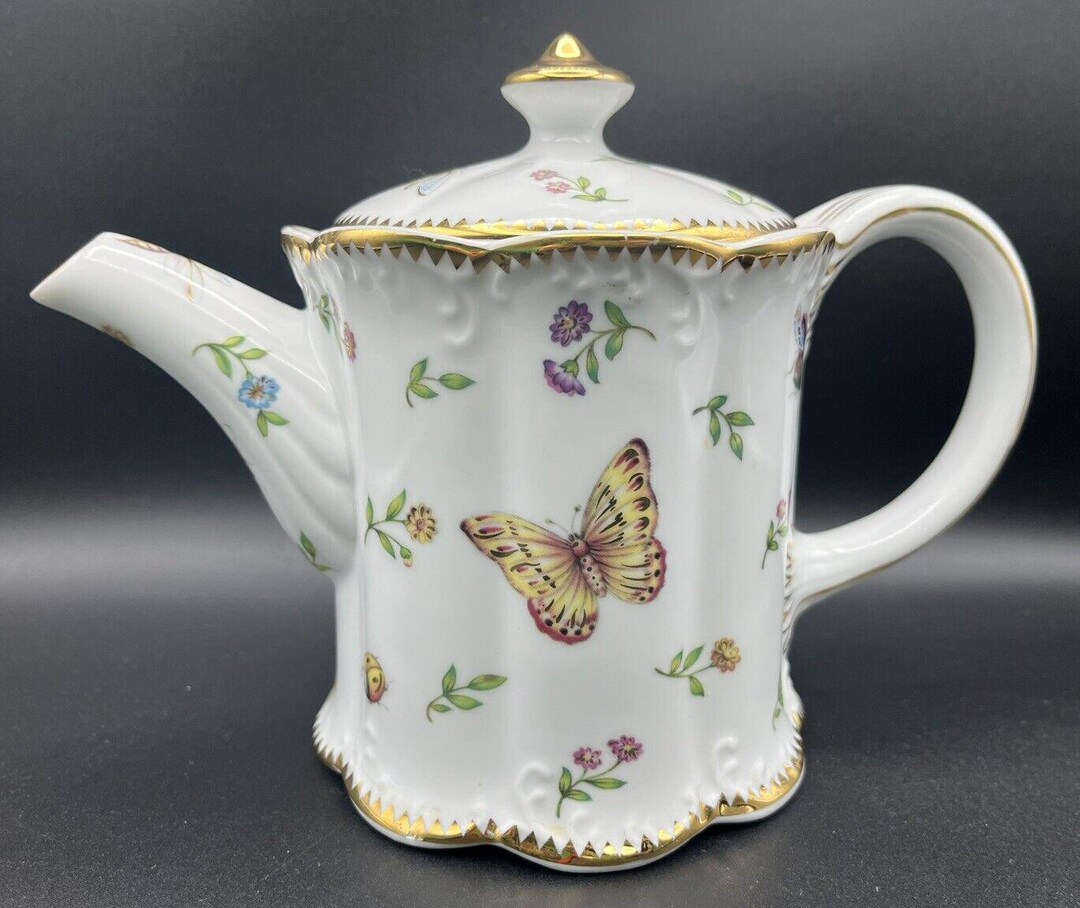 Godinger Insect Tea Pot With Gold Trim dragonfliesbutterflieslady ...