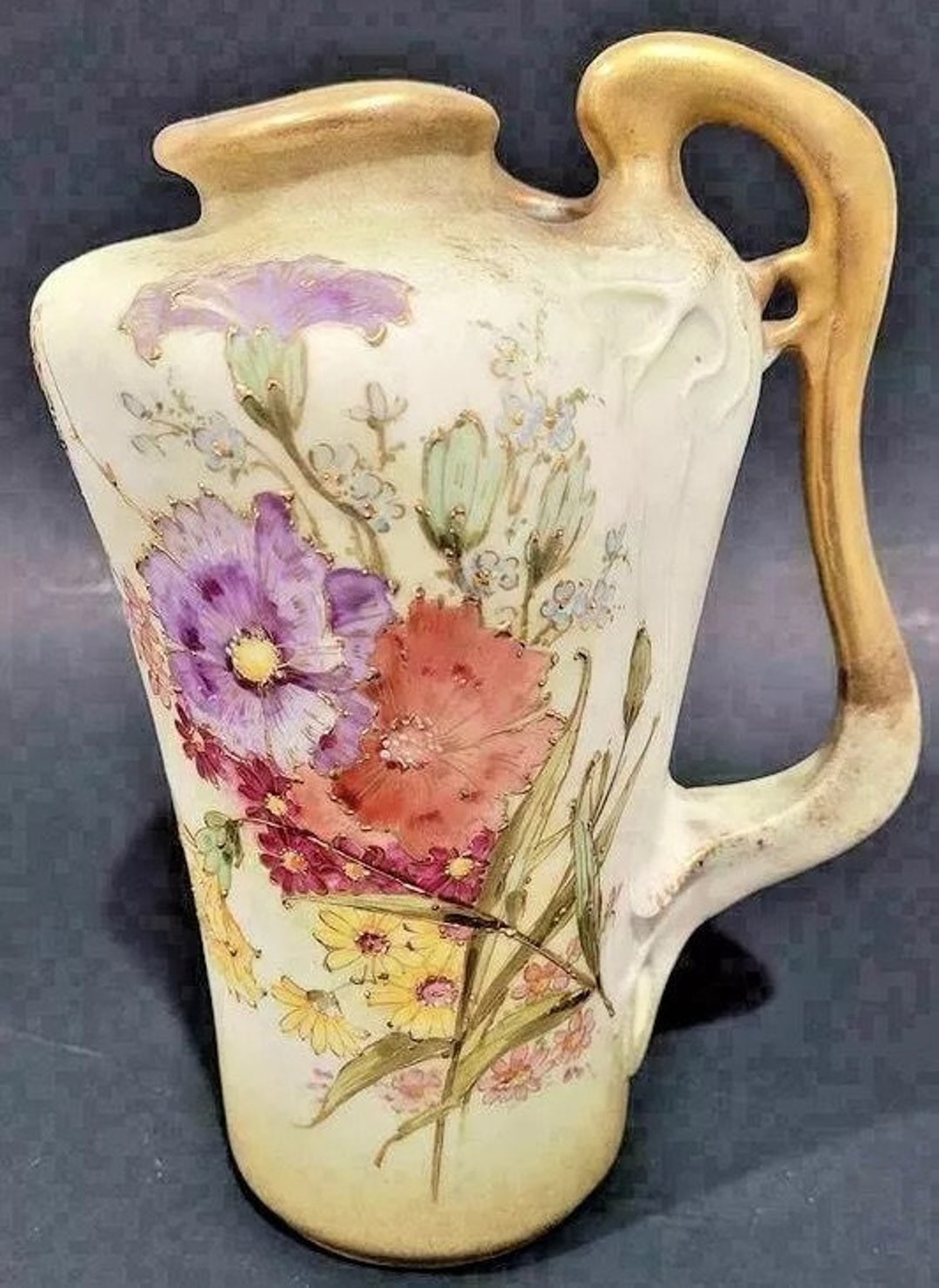 Antique Rstk Art Nouveau Turn-teplitz Austria Gilded Carnation Water ...