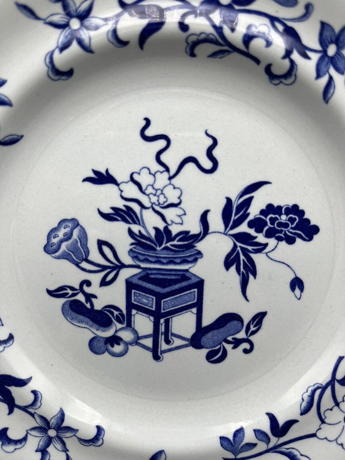 Copeland Spode England New Stone Blue Bowpot 6" Blue & White Ironstone ...