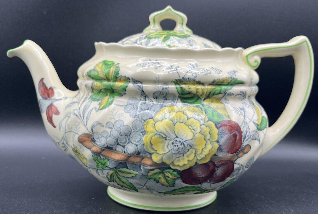 Rare Antique Royal Doulton Teapot Kirkwood Floral 2 Pint Ceramic Tea ...