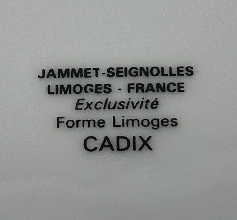 Jammet Seignolles Limoges France Cadix Striped White Black Gold ...