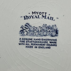 Myott Staffordshire England Royal Mail Blue & White 10 Dinner Plate - Etsy