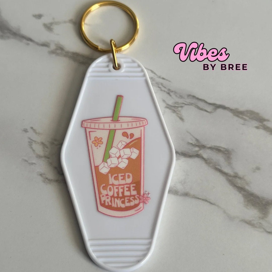 Iced Coffee Princess Keychain, Vintage Keychain, Retro Keychain, Gift ...