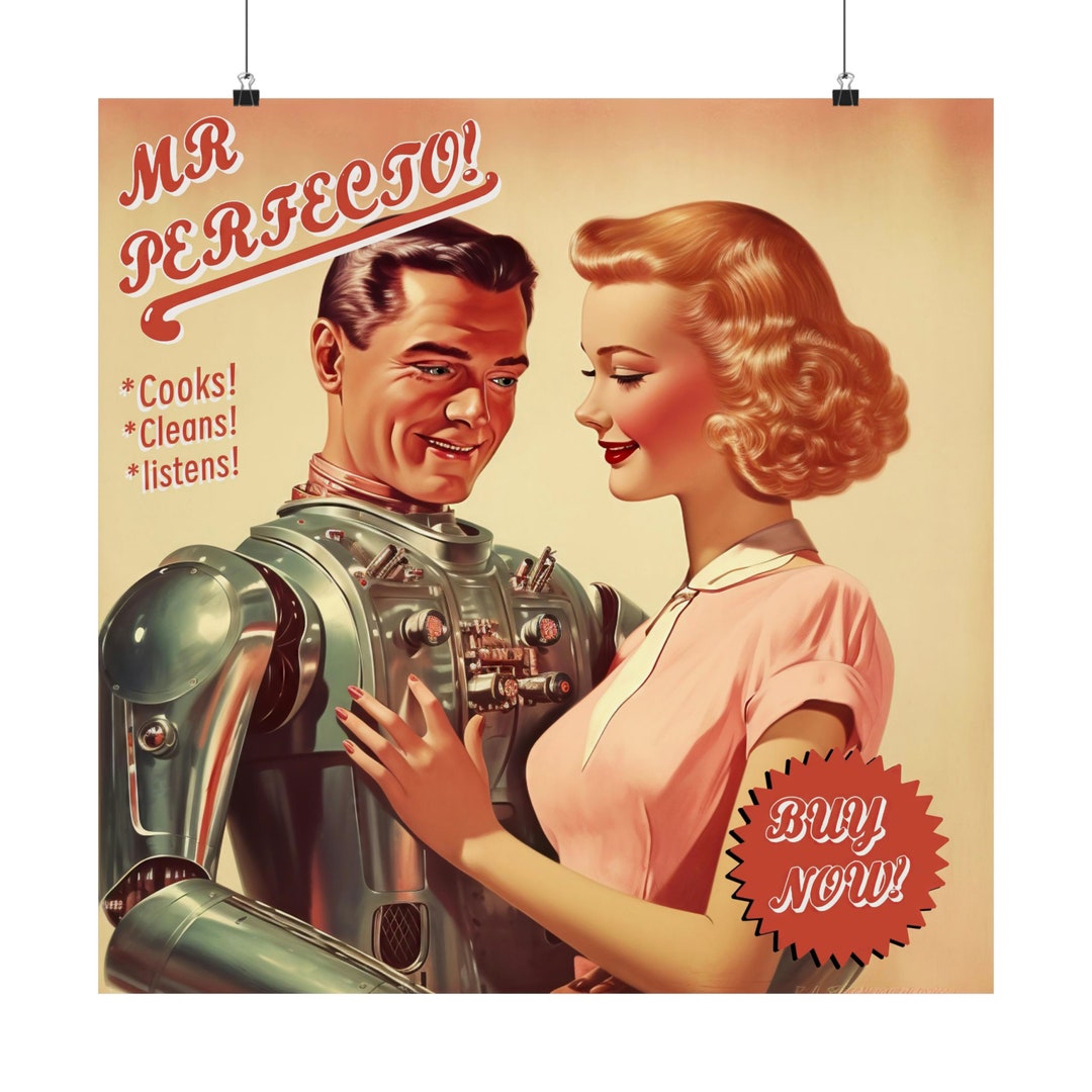 Mr. Perfecto Retro Futurism Themed Poster Funny Vintage - Etsy