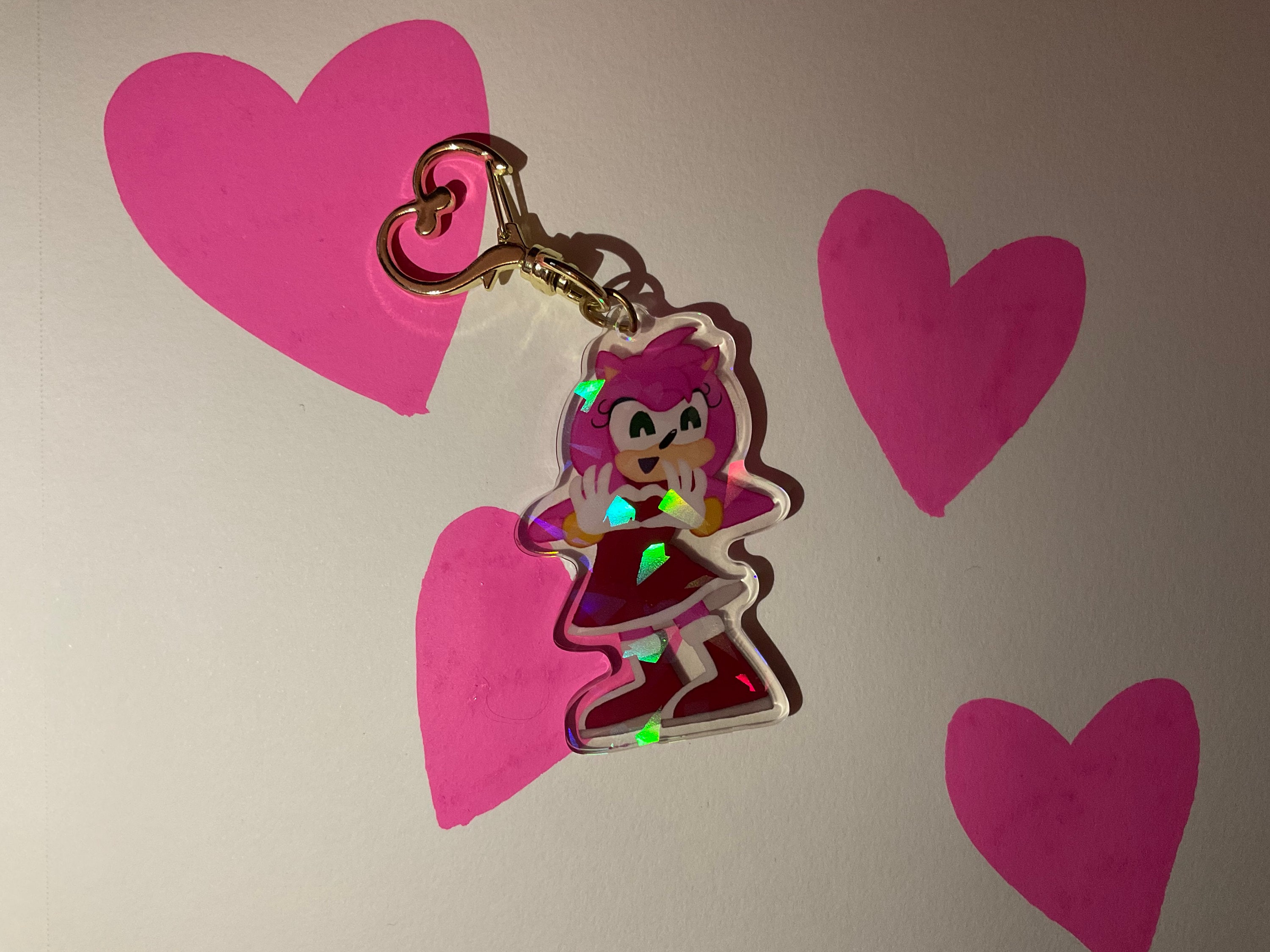 Sonic the Hedgehog Amy Rose 2.5' Holographic Acrylic Keychain - Etsy