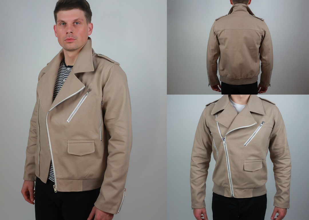 Cotton Bomber Jacket and Biker Jacket Style Coat for Summer and Spring ...