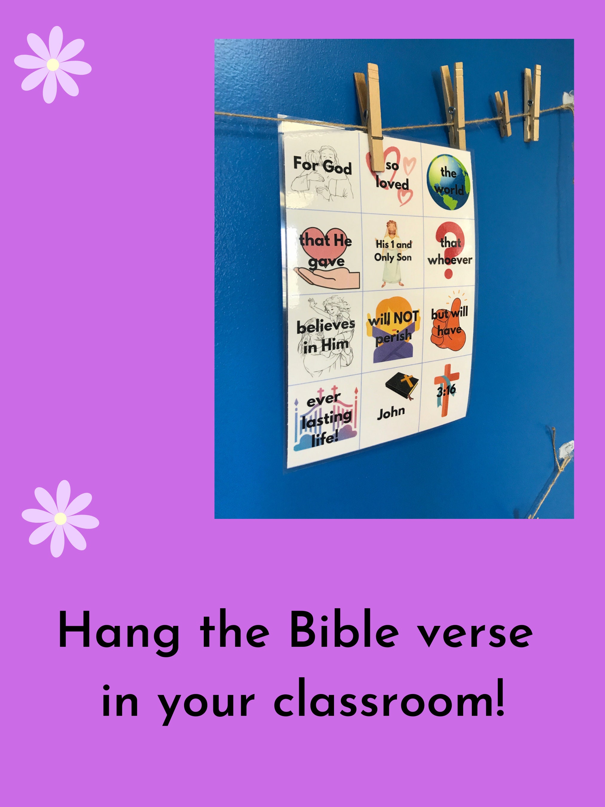 Matching Bible Game| John 3 16| Matching Game | Bible Verse Game ...