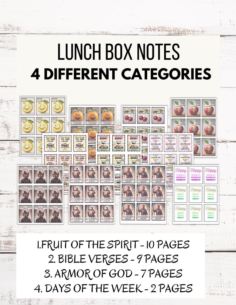 Christian Lunchbox Notes: Fruit of the Spirit, Armor of God (digital ...