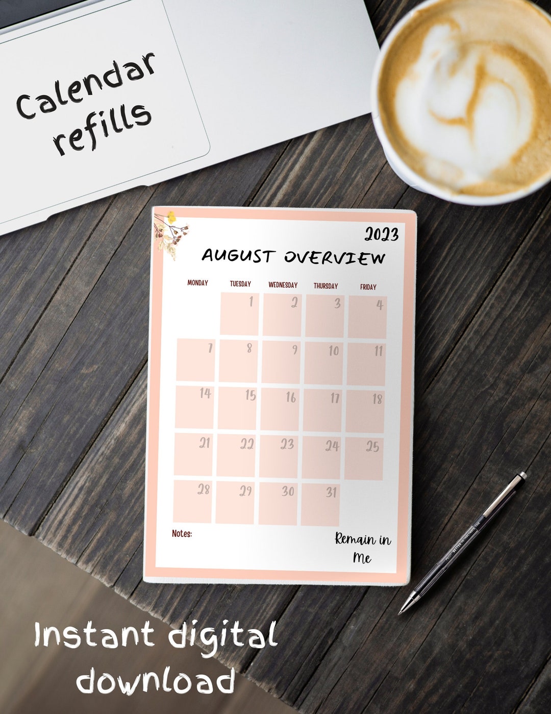 This Christian Teacher Printable Planner CALENDAR REFILLS Filled With ...