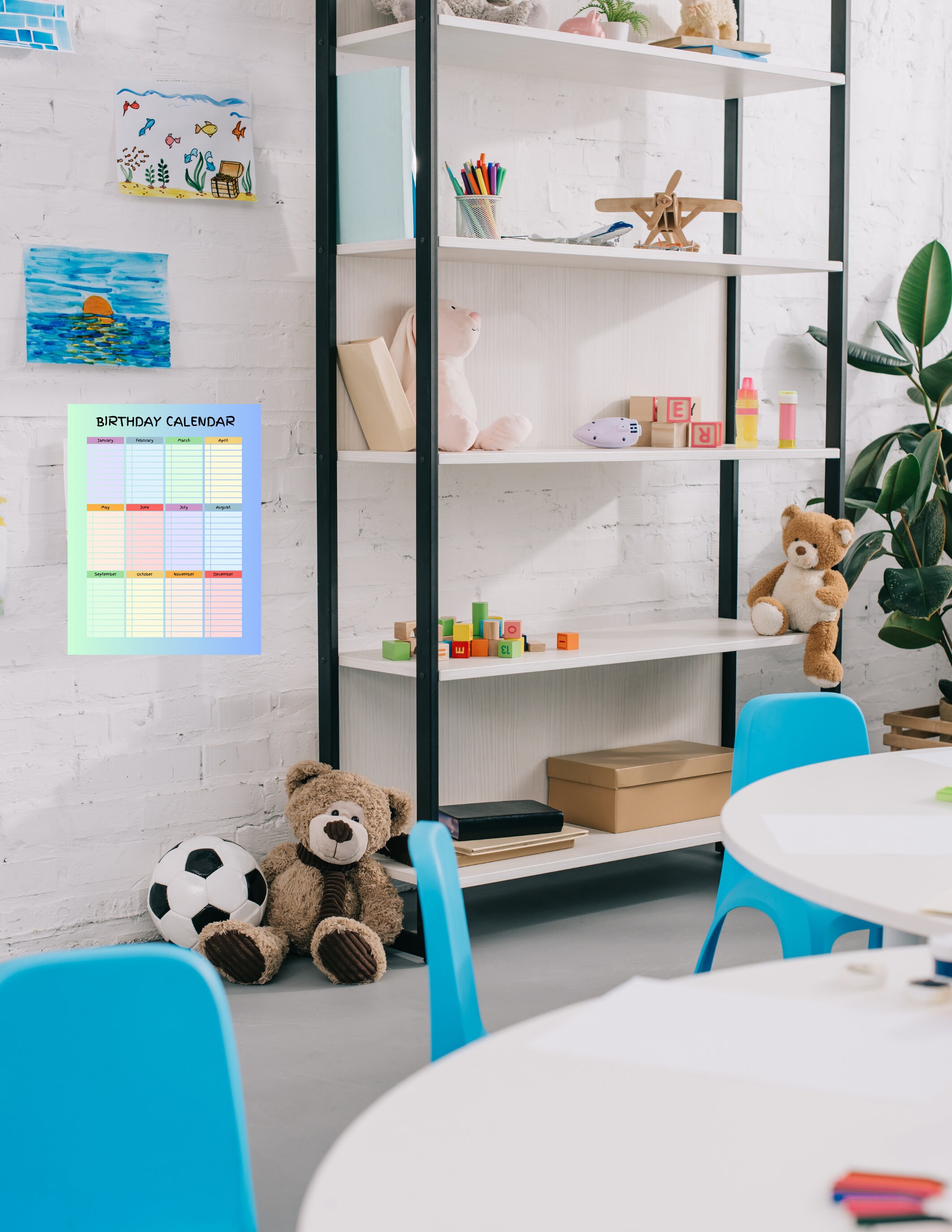 Classroom Birthday Calendar Poster: Colorful Event Tracker (digital ...