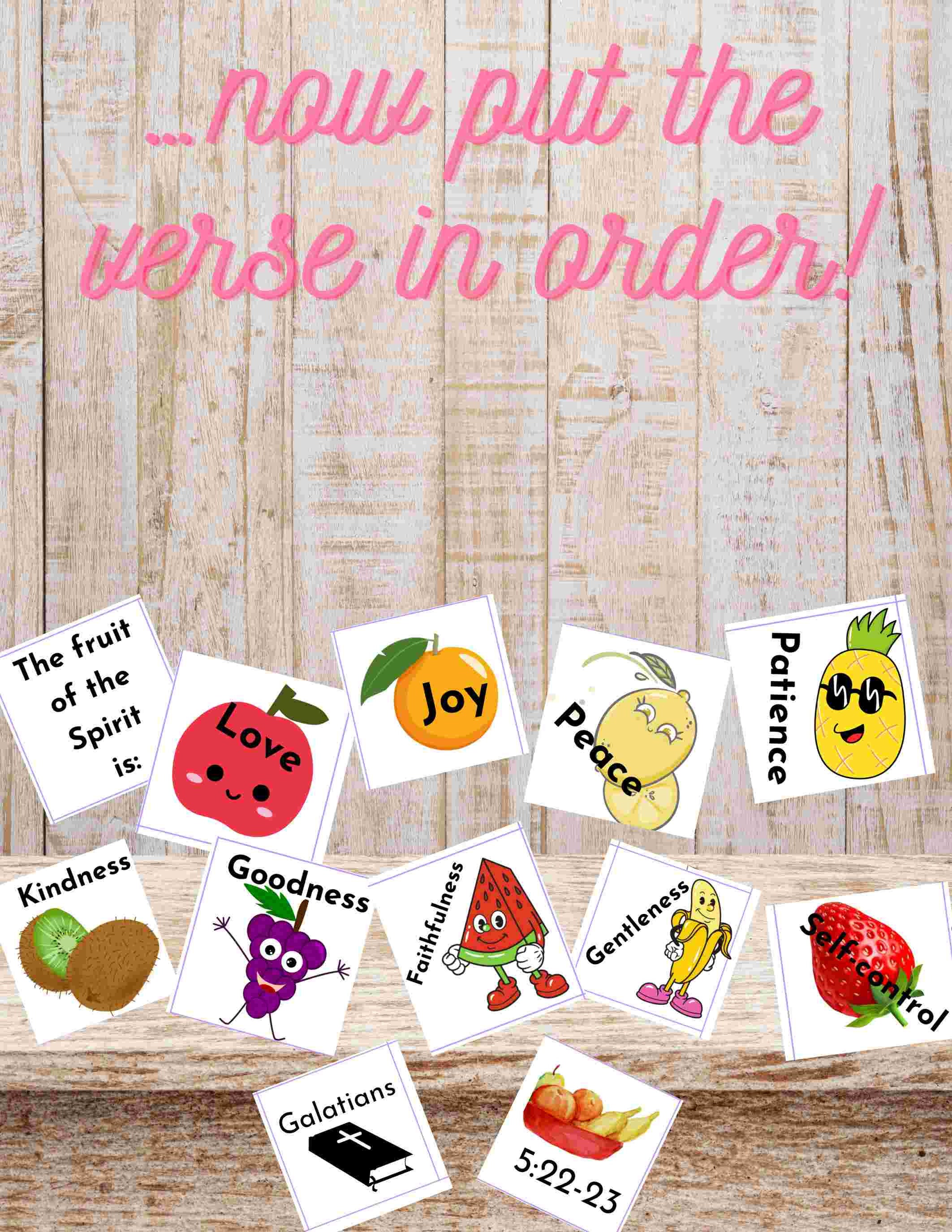 Fruit of the Spirit Matching Game: Galatians 5 Printable (digital ...