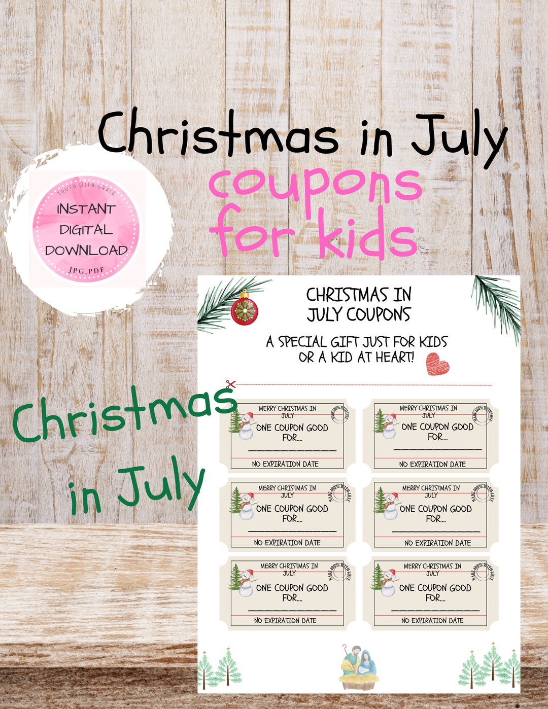Christmas in July Coupon Printables: Summer Kids Activities (digital ...