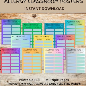 Child Allergy Classroom Poster: Daycare & School (digital Download) - Etsy