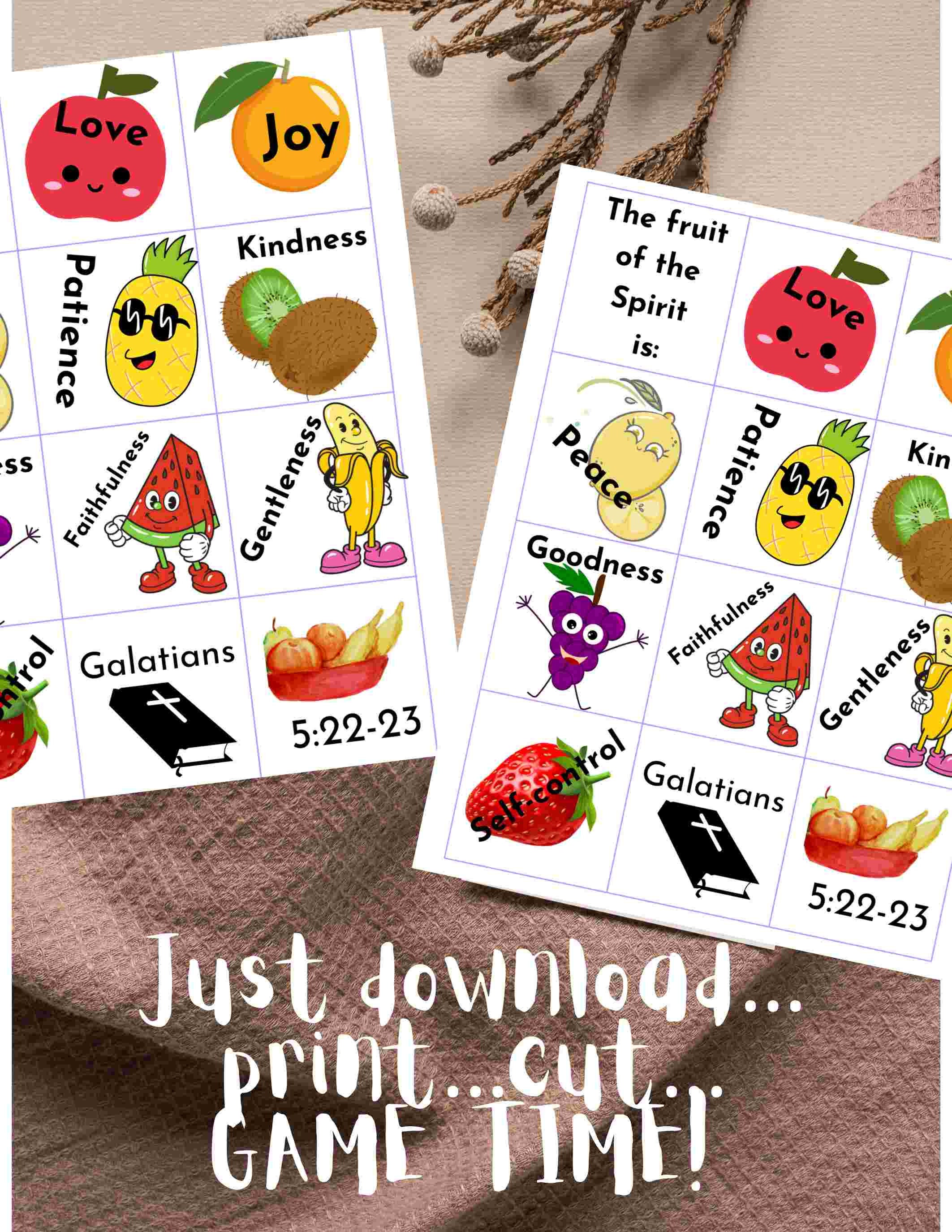 Fruit of the Spirit Matching Game: Galatians 5 Printable (digital ...