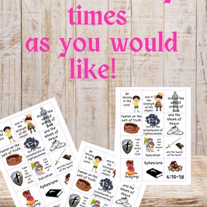 Armor of God Memory Verse Game: Ephesians 6 Printable (digital Download ...