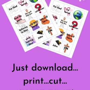 Matching Bible Game| John 3 16| Matching Game | Bible Verse Game ...