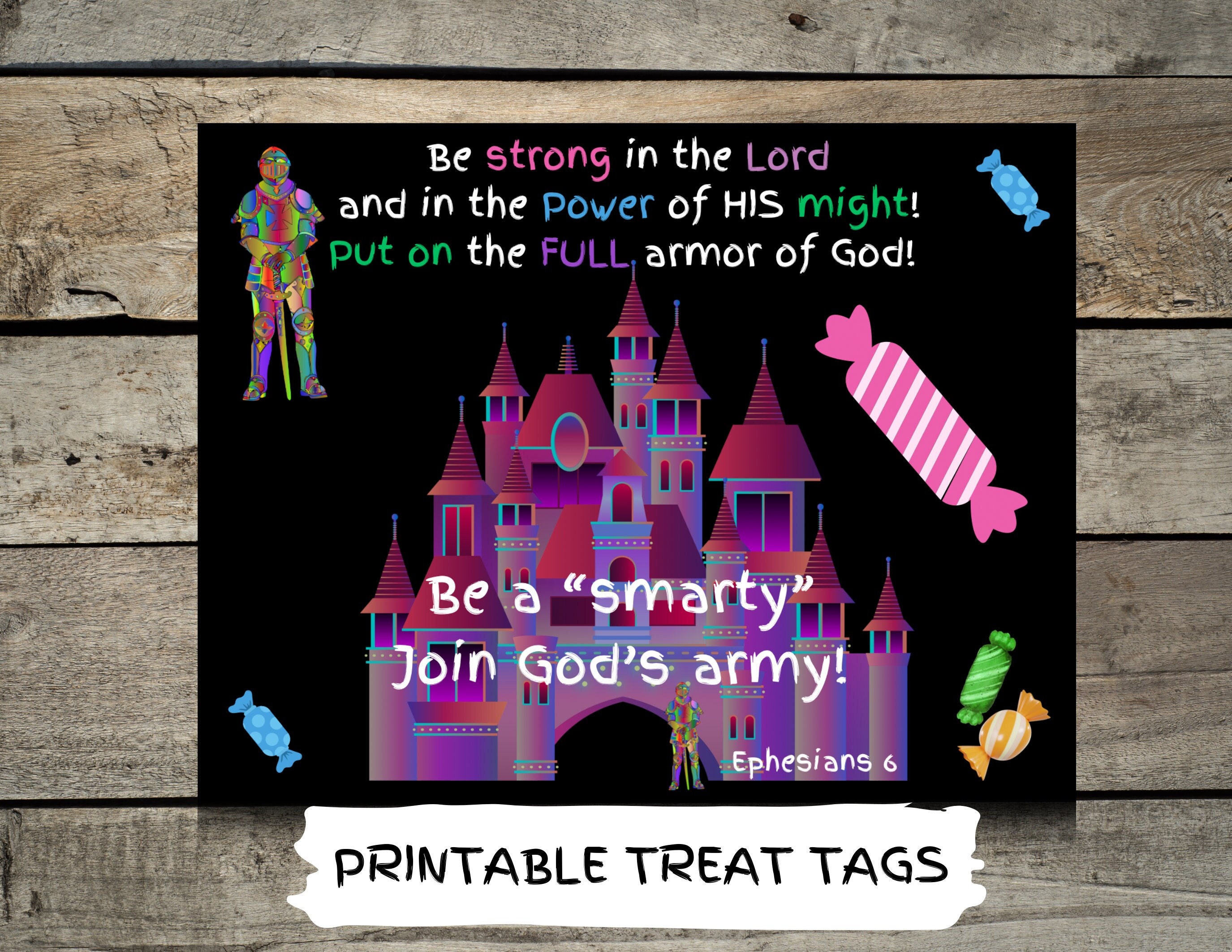 Armor of God Candy Gram Tags: Christian Halloween Treat (digital ...