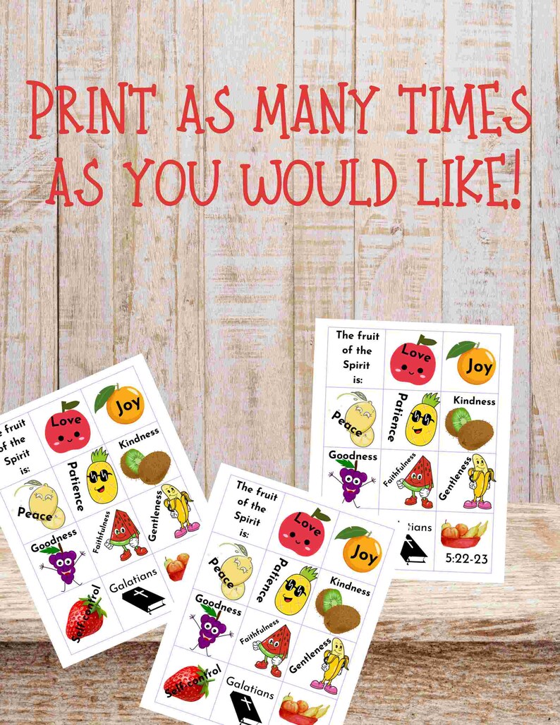 Fruit of the Spirit Matching Game: Galatians 5 Printable (digital ...