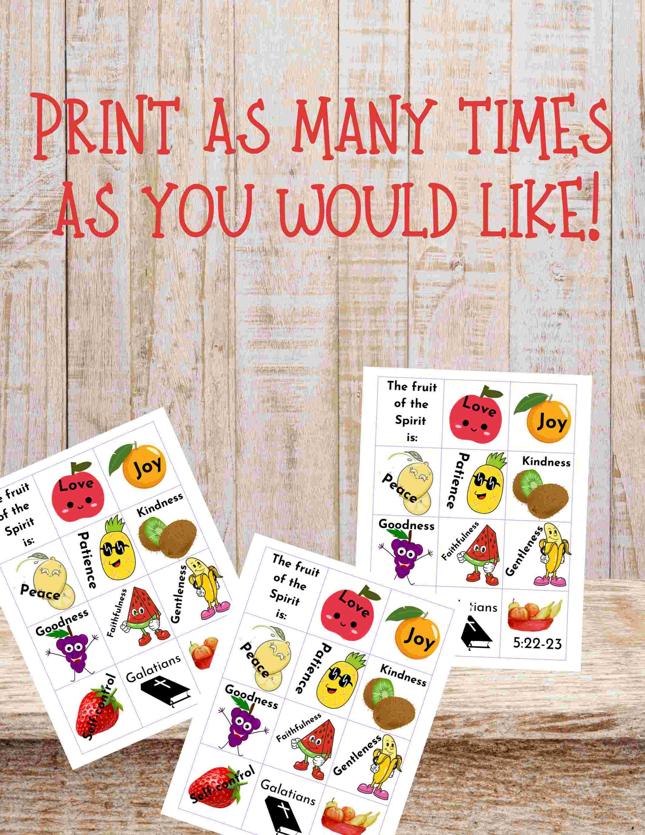 Fruit of the Spirit Matching Game: Galatians 5 Printable (digital ...
