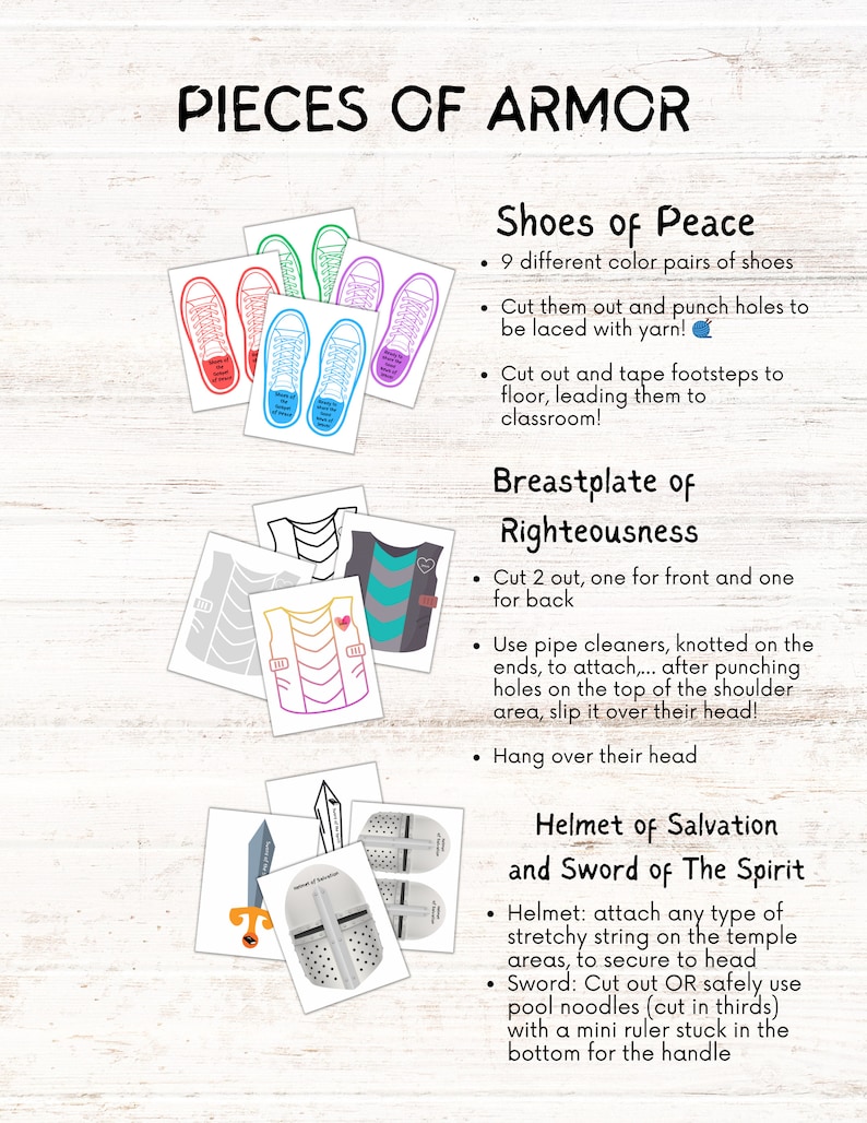 Armor of God Matching Game Bundle: VBS Activity (digital Download) - Etsy