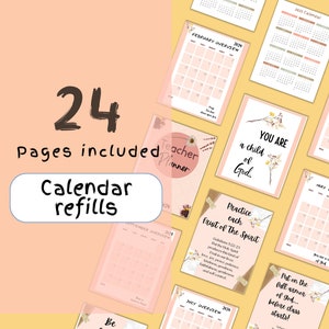 This Christian Teacher Printable Planner CALENDAR REFILLS Filled With ...