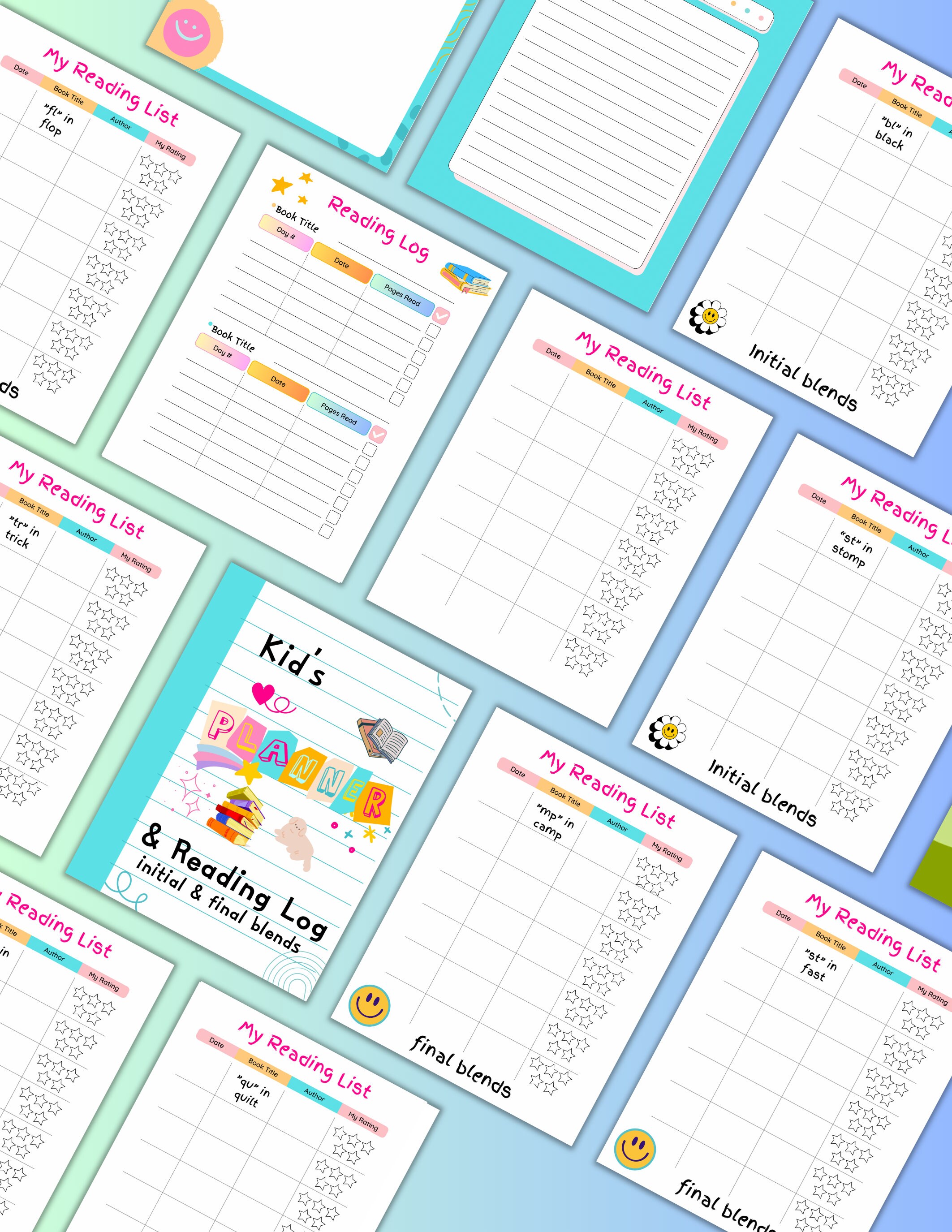 Printable Kids Reading List, Digital Journal, Printable Reading Log ...