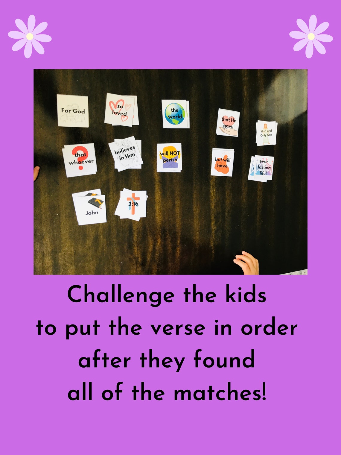 Matching Bible Game| John 3 16| Matching Game | Bible Verse Game ...