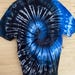 Duke Blast Spiral Tie Dye T-shirt – Handmade Blue Black White Design ...